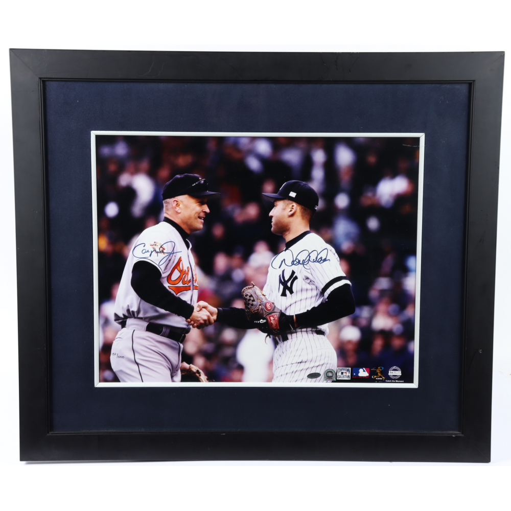 Derek Jeter & Cal Ripken Jr. Signed 25x29 Custom Framed Photo Display ...