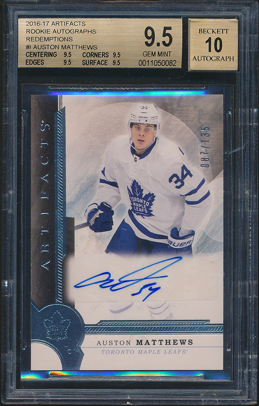Auston Matthews 2016-17 Artifacts Rookie Autographs Redemptions #I (BGS ...