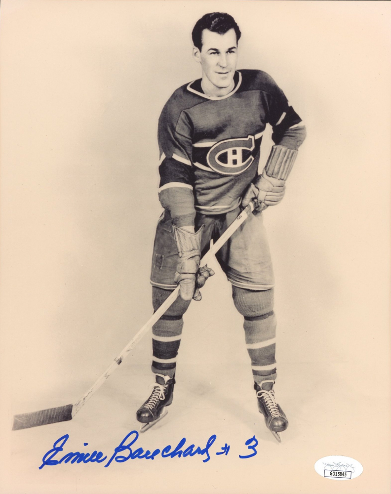 Emile Bouchard Signed Canadiens 8x10 Photo (JSA Hologram) | Pristine ...
