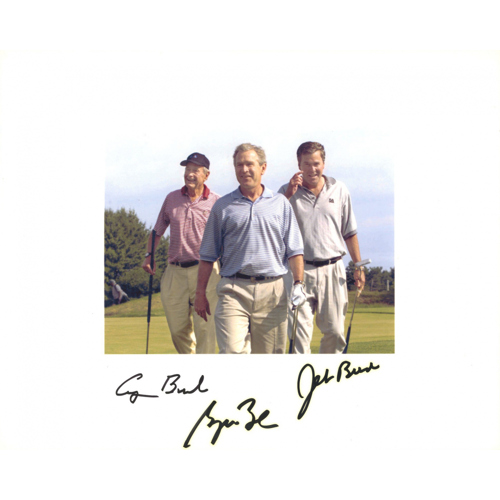 George H.W. Bush, George W. Bush, & Jeb Bush Signed 8x10 Photo (JSA LOA ...