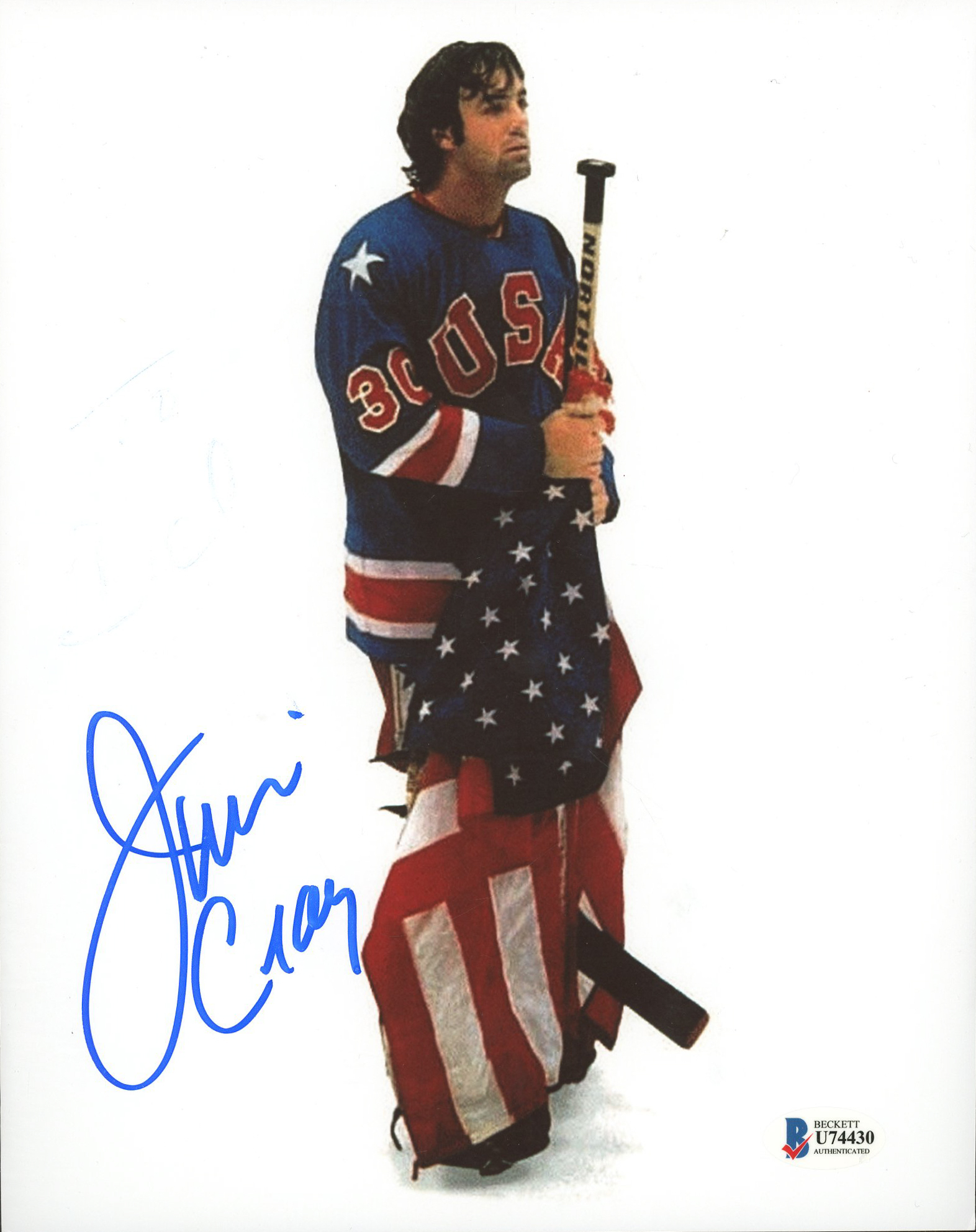 Jim Craig Signed Team USA 8x10 Photo (Beckett COA) | Pristine Auction