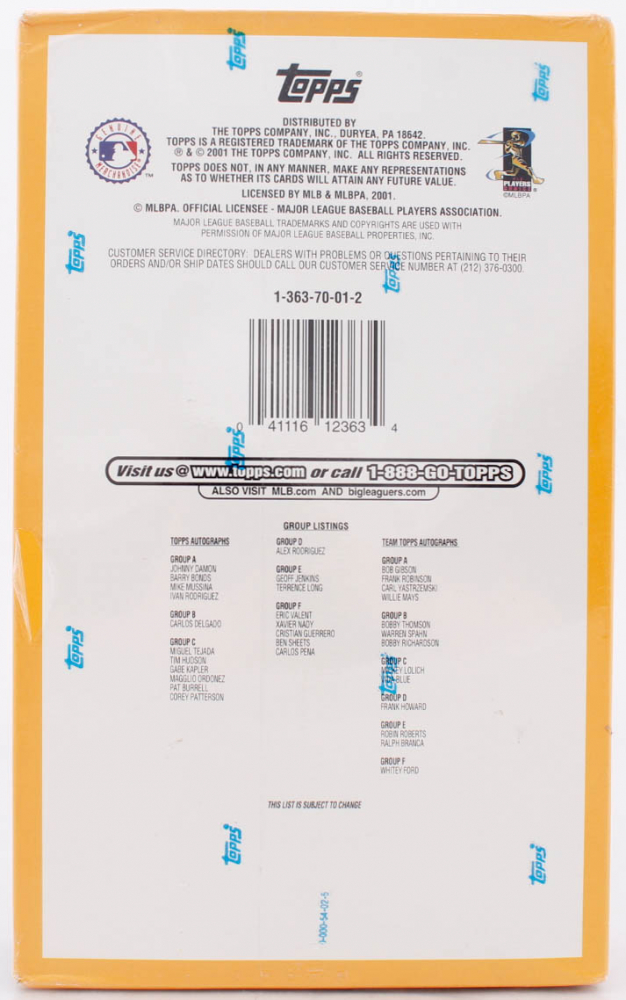 2002 Topps Series 1 Baseball Hobby Box with (12) Packs | Pristine Auction