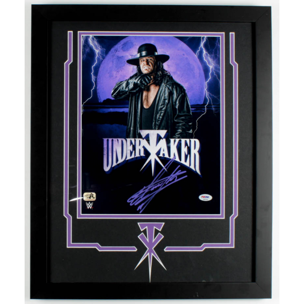 The Undertaker Signed WWE 18.25x22.25 Custom Framed Photo Display (PSA ...