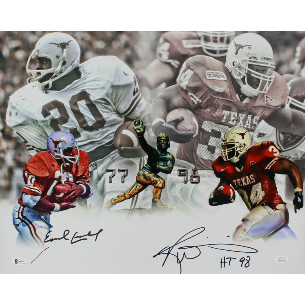 Ricky Williams & Earl Campbell Signed Texas Longhorns Heisman Trophy ...