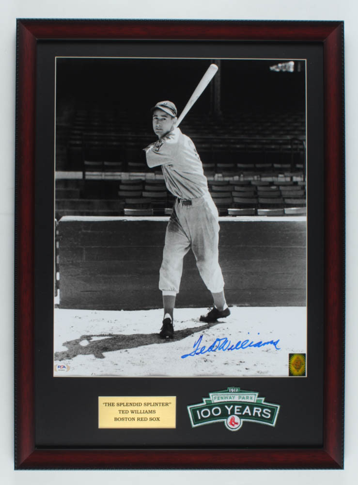 Ted Williams Signed Red Sox 19x26 Custom Framed Photo Display with ...
