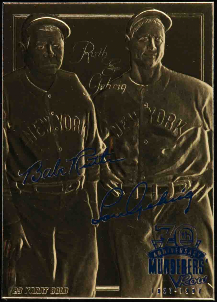 1997 Bleachers 23Kt Gold Babe Ruth / Lou Gehrig / 70th Anniversary ...
