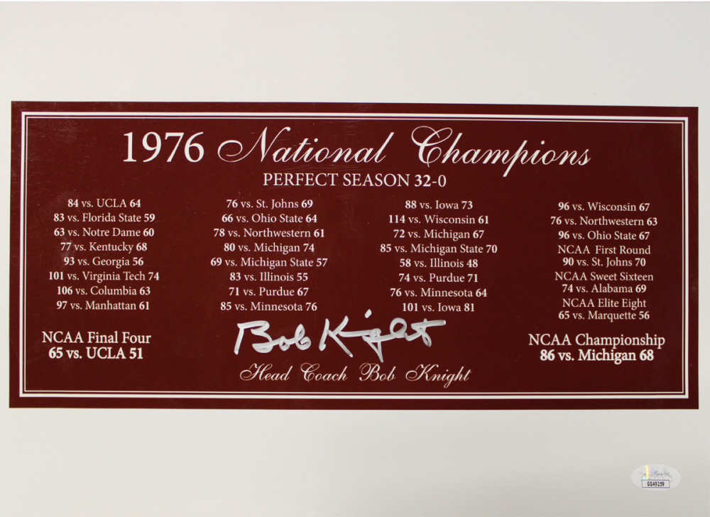 Bobby Knight Signed Indiana Hoosiers 10x14 Photo (JSA COA) | Pristine ...