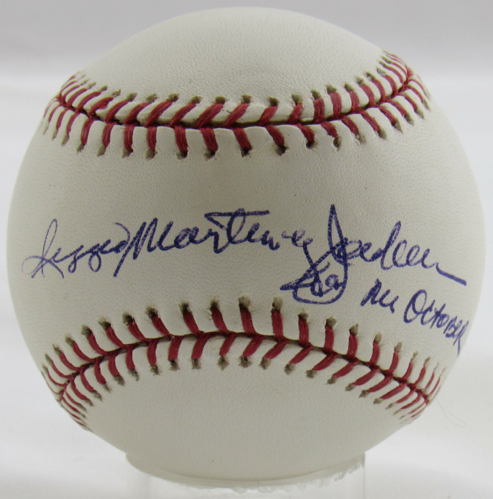 Reggie Martinez Jackson Signed OML Baseball Inscribed "Mr. October ...