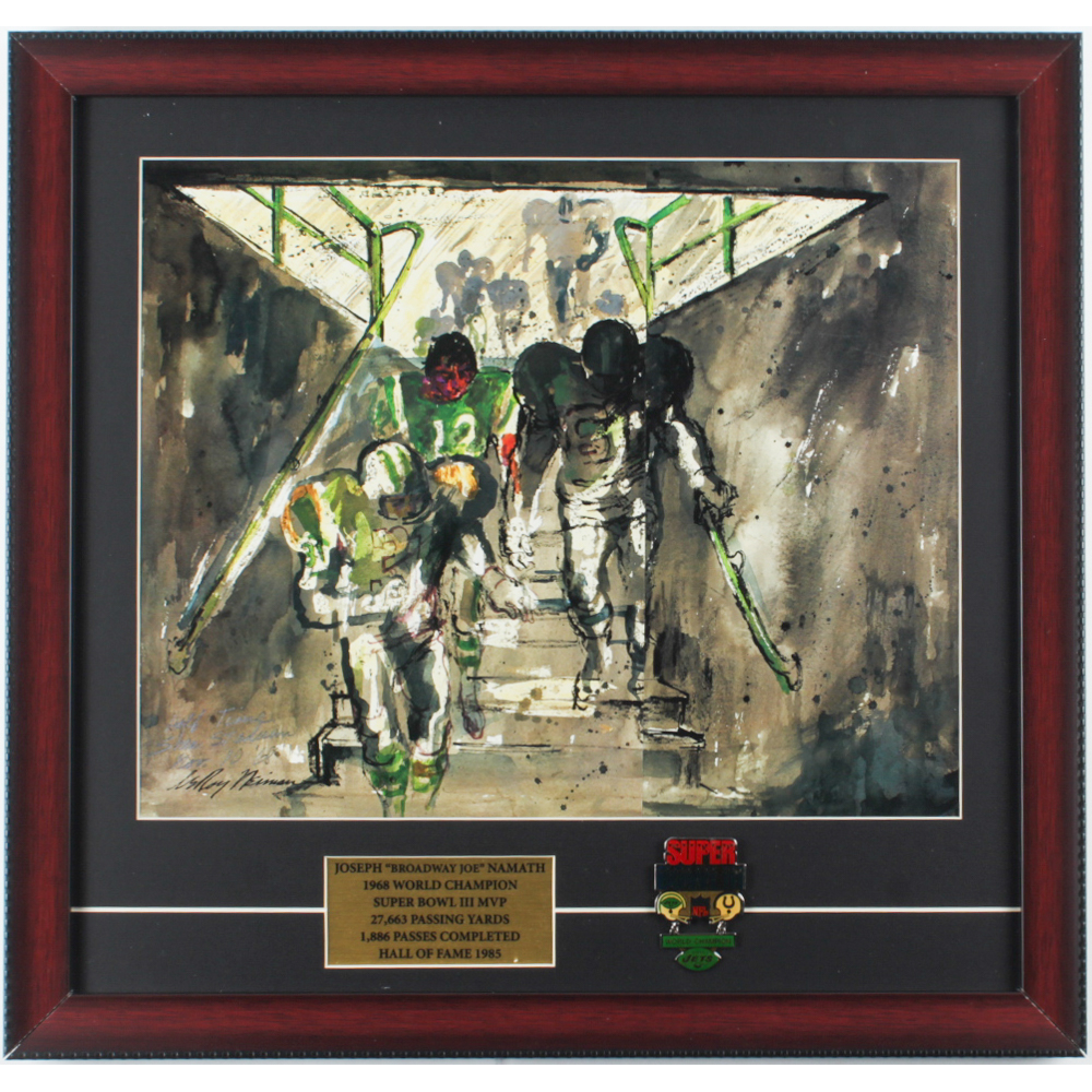 LeRoy Neiman "Joseph 'Broadway Joe' Namath 19x20 Custom Framed Print ...