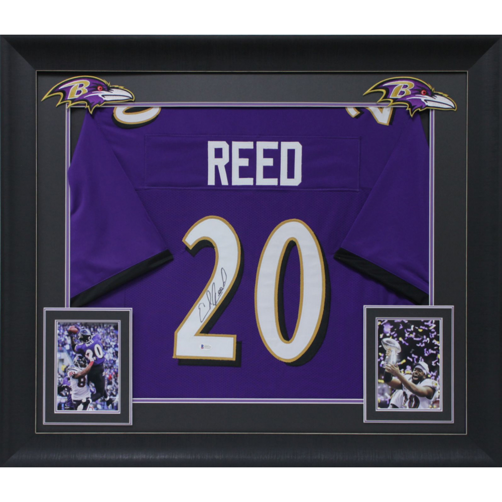 Ed Reed Signed Custom Framed Jersey Display (Beckett) | Pristine Auction