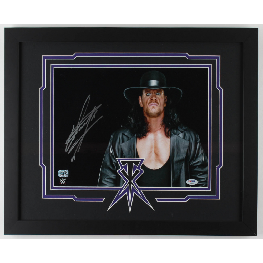 The Undertaker Signed WWE 18x22 Custom Framed Photo Display (PSA COA ...