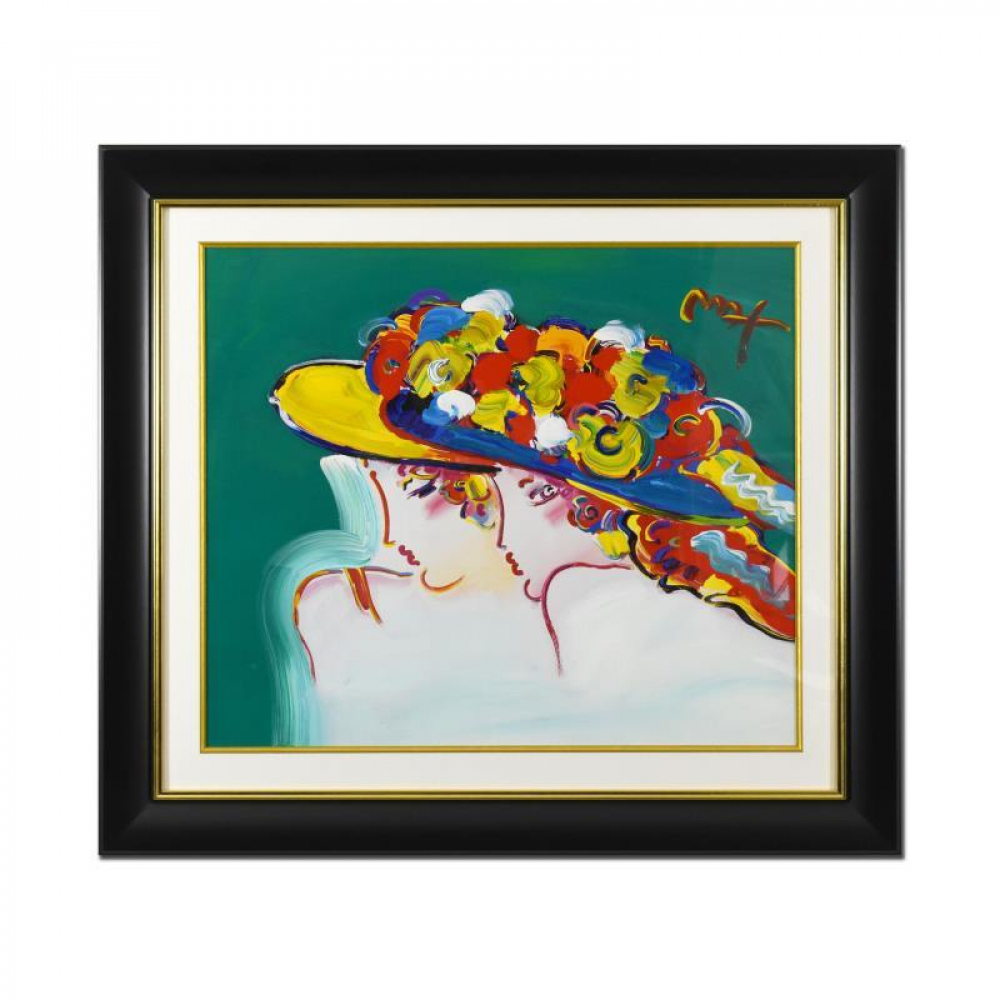 Peter Max Signed "Friends III" 43x38 Custom Framed One-Of-A-Kind ...