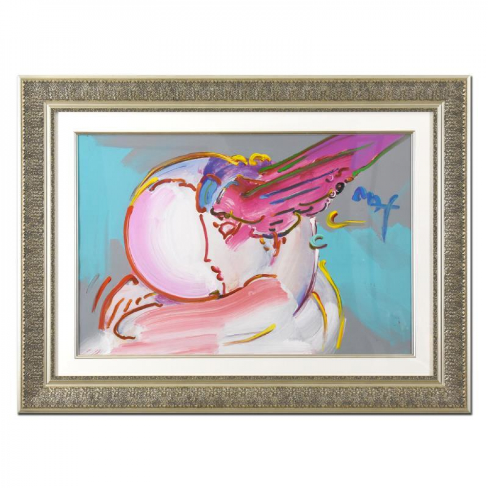 Peter Max Signed "I Love the World" 47.5x35.5 Custom Framed One-Of-A ...