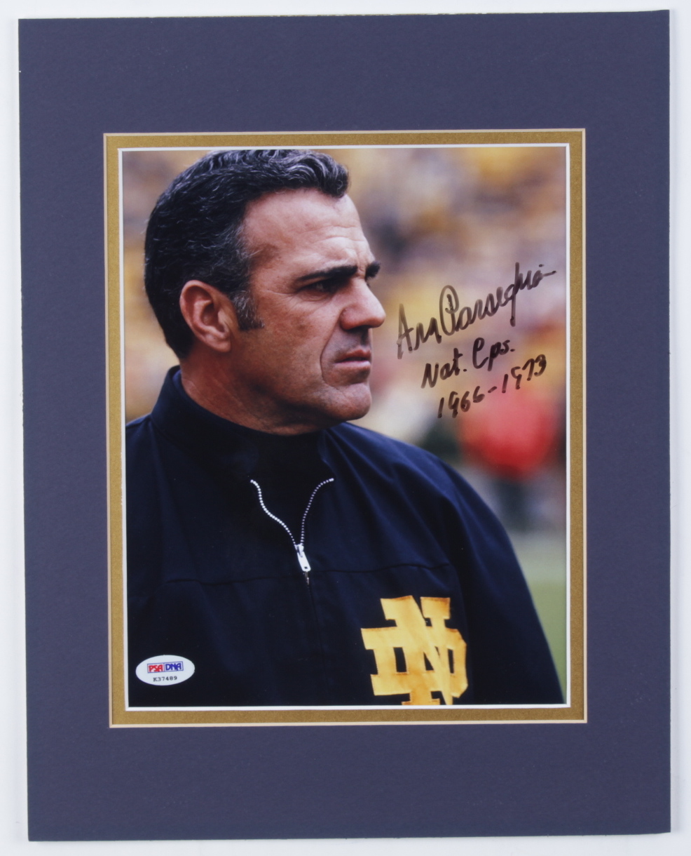 Ara Parseghian Signed Notre Dame Fighting Irish 11x14 Custom Matted ...
