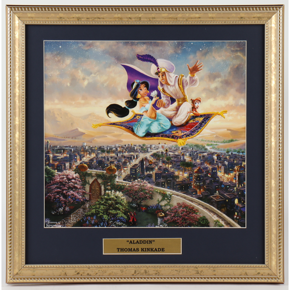Thomas Kinkade Walt Disney's "Aladdin" 16x16 Custom Framed Print ...