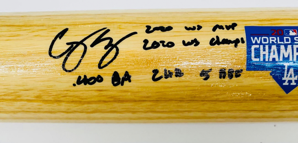 Corey Seager Signed LE Louisville Slugger 2020 World Series Champions ...