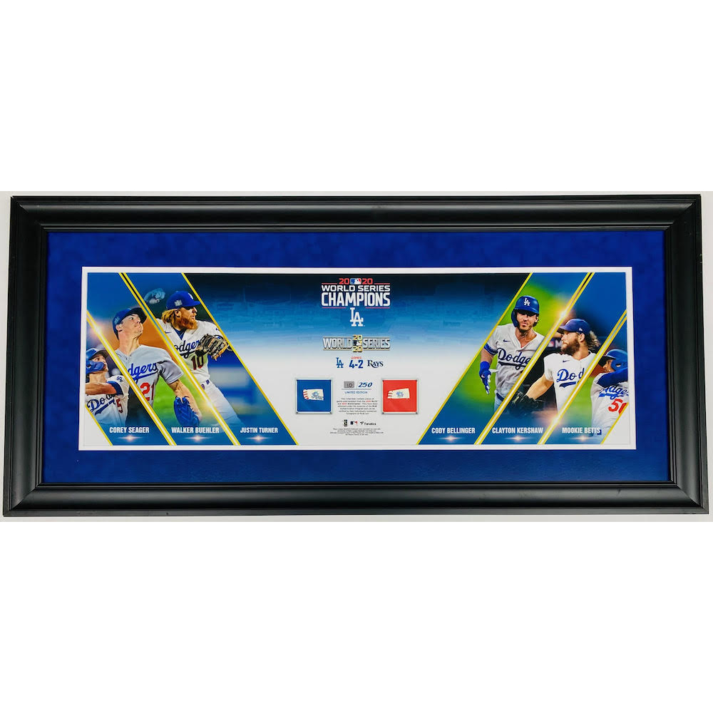 Dodgers "2020 MLB World Series Champions" 10x30 Custom Framed LE Game ...