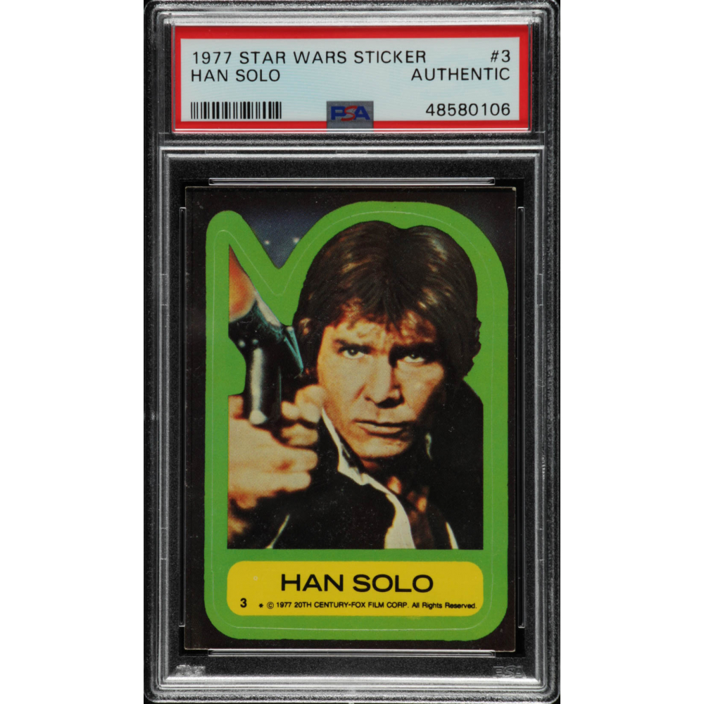 Han Solo 1977 Star Wars Stickers #3 (PSA Authentic) | Pristine Auction