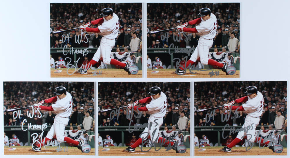 Lot of (5) Bill Mueller Signed Red Sox 8x10 Photos Inscribed "04 W.S ...