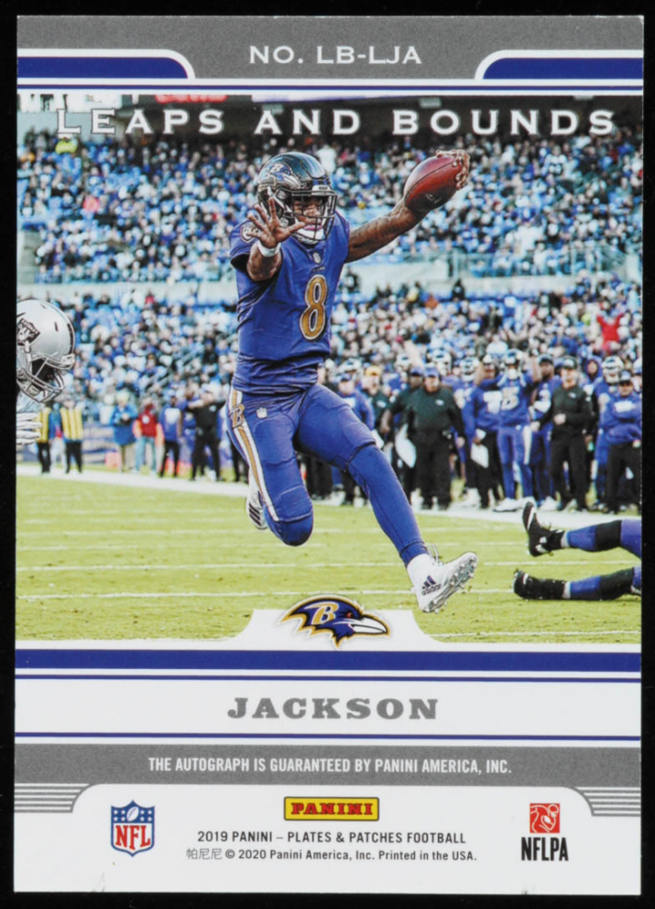 Lamar Jackson 2019 Panini Plates & Patches Leaps & Bounds Autographs ...