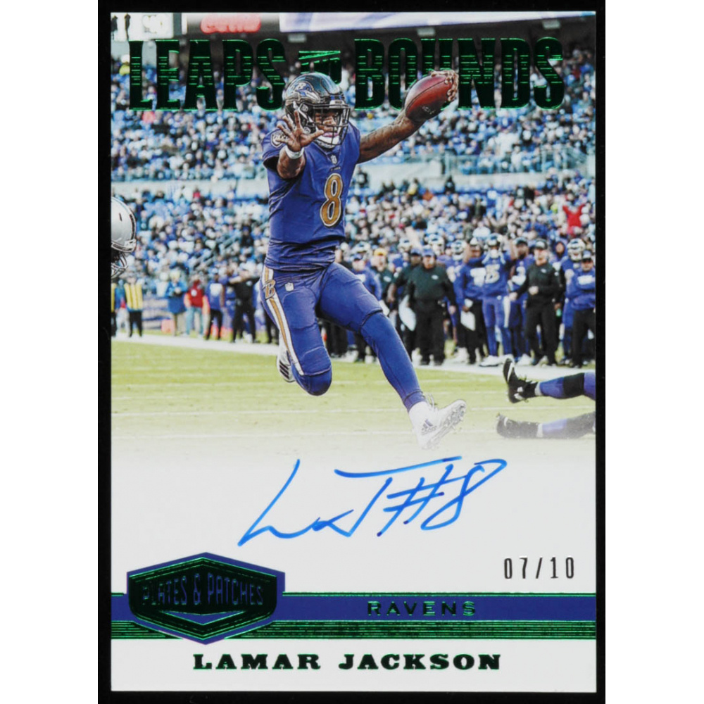 Lamar Jackson 2019 Panini Plates & Patches Leaps & Bounds Autographs ...