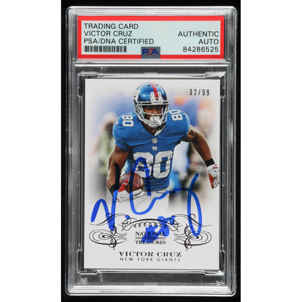 Victor Cruz Signed 2013 Panini National Treasures #68 (PSA Encapsulated ...
