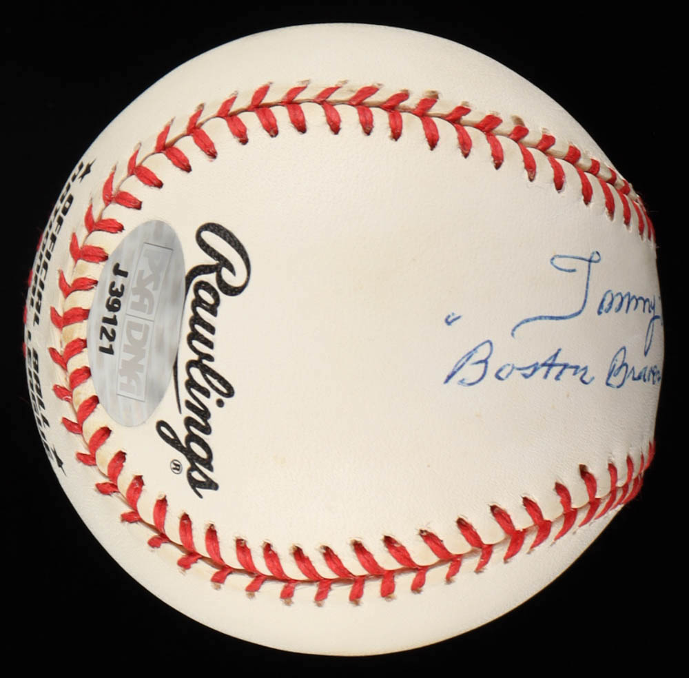 Tommy Holmes Signed ONL Baseball Inscribed "Boston Braves 48 N.L ...