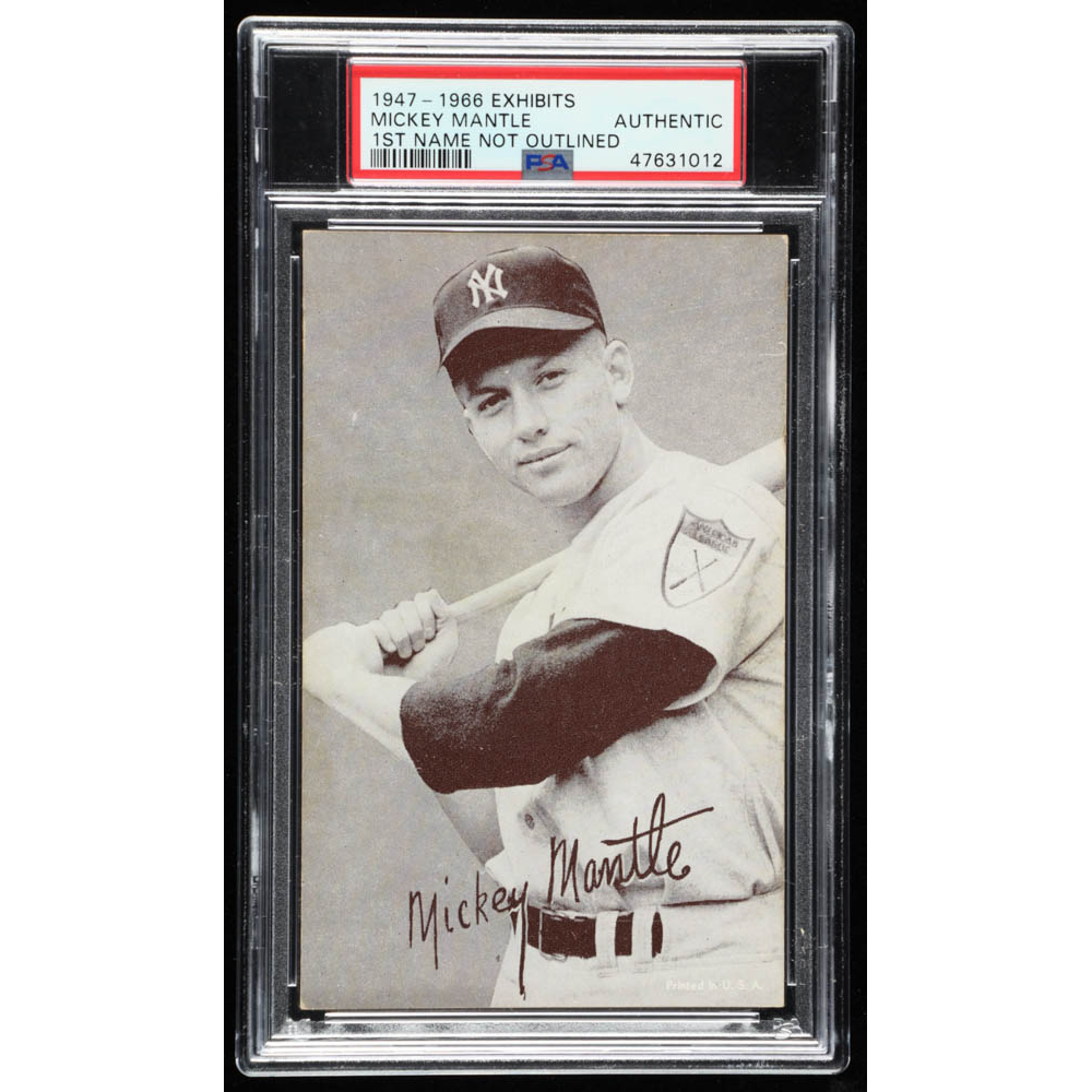 Mickey Mantle 1947-66 Exhibits Postcard (PSA Authentic) | Pristine Auction