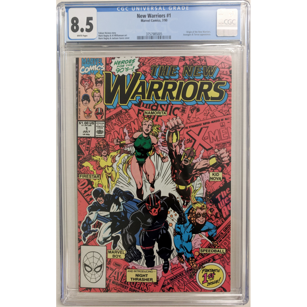 1990 "New Warriors" Issue #1 Marvel Comic Book (CGC 8.5) | Pristine Auction
