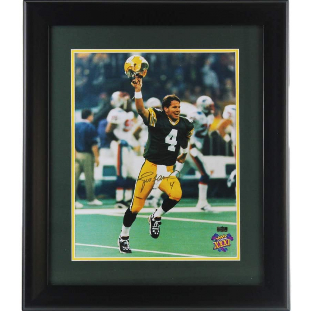 Brett Favre Signed Packers Custom Framed Photo Display (Favre ...