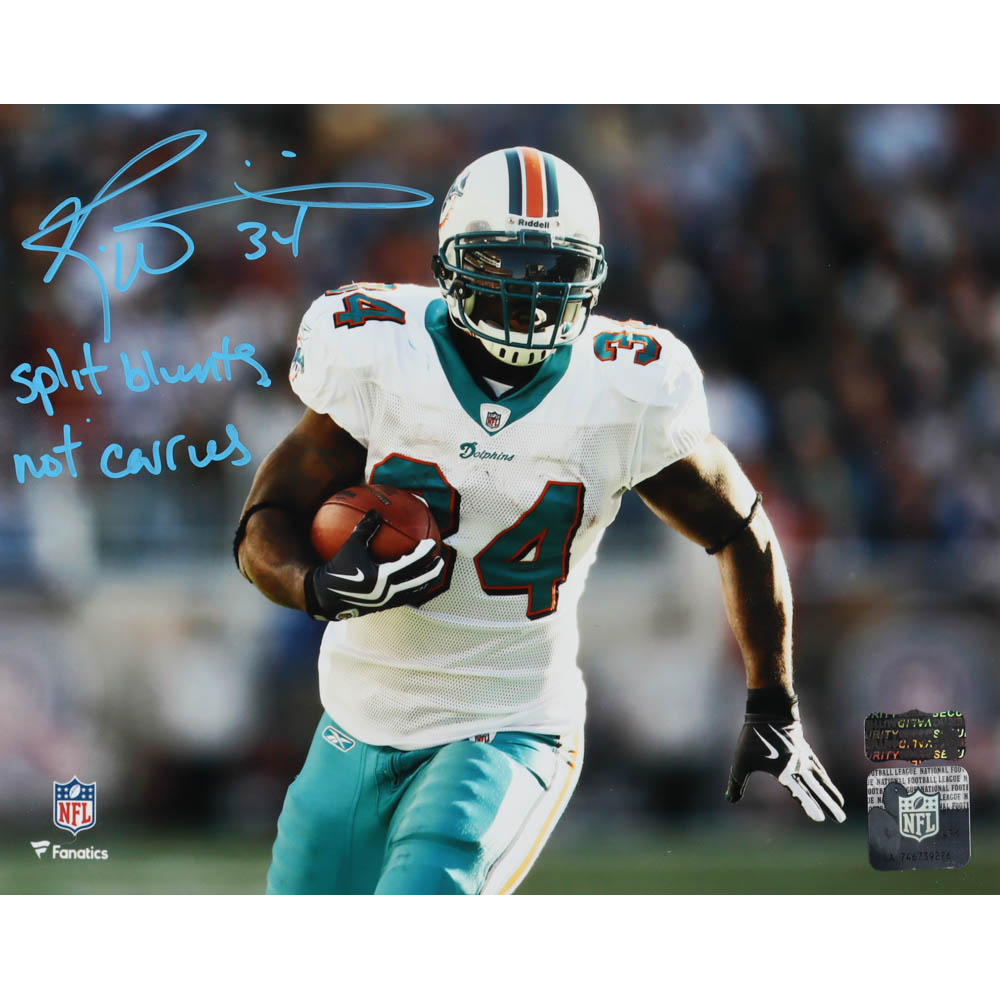 Ricky Williams Signed Dolphins 8x10 Photo Inscribed "Split Blunts, Not ...