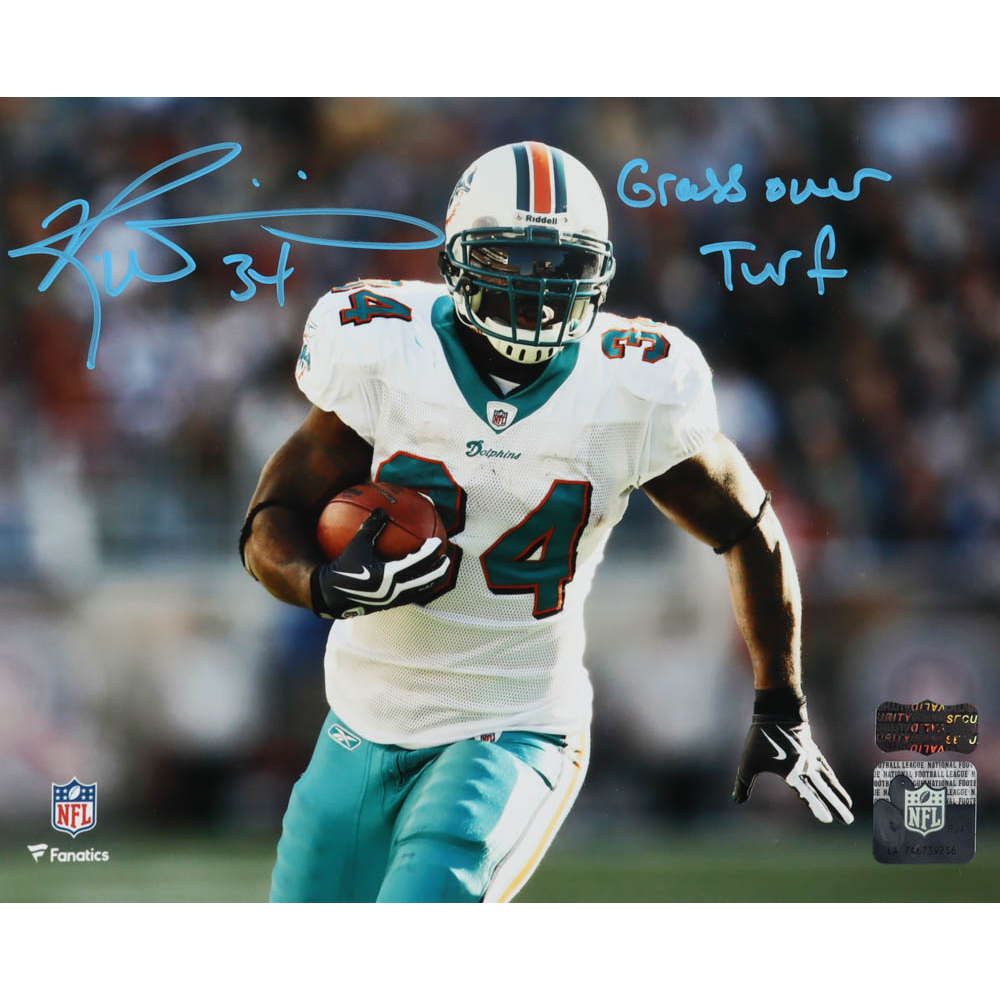 Ricky Williams Signed Dolphins 8x10 Photo Inscribed "Grass Over Turf ...