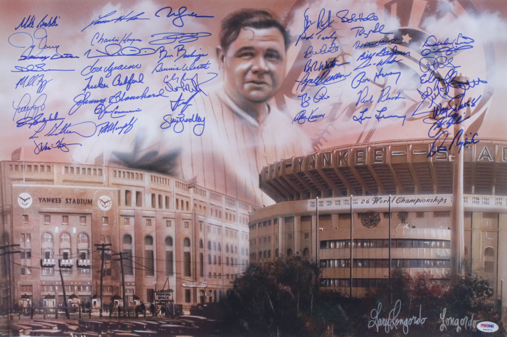 Yankees 16x24 Photo Team-Signed by (48) with Charlie Hayes, Bob Watson ...