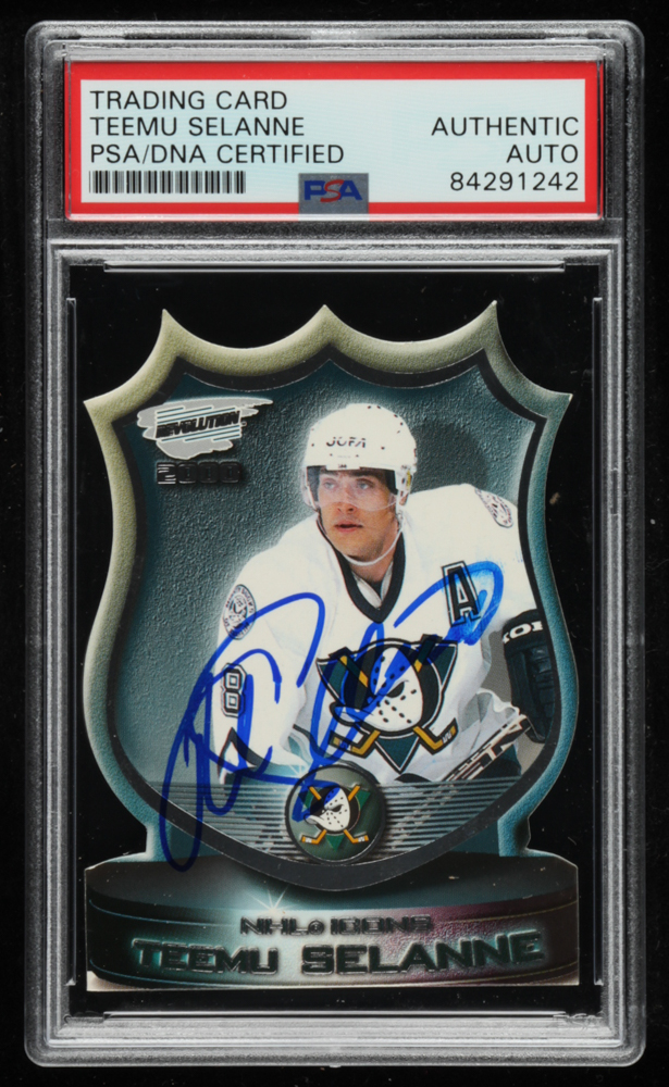 Teemu Selanne Signed 1999-00 Revolution NHL Icons #1 (PSA Encapsulated ...