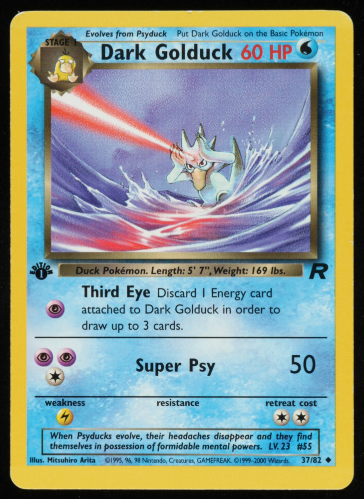 Dark Golduck 1999 Pokemon 1st Edition Team Rocket Unlimited #37 ...