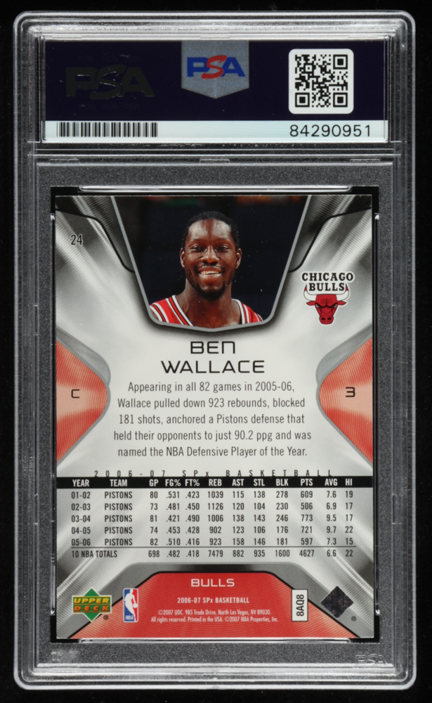 Ben Wallace Signed 2006-07 SPx #24 (PSA Encapsulated) | Pristine Auction