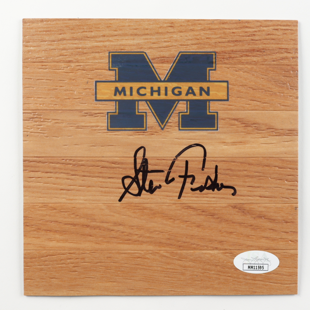 Steve Fisher Signed Michigan Wolverines 6x6 Floor Piece (JSA COA ...