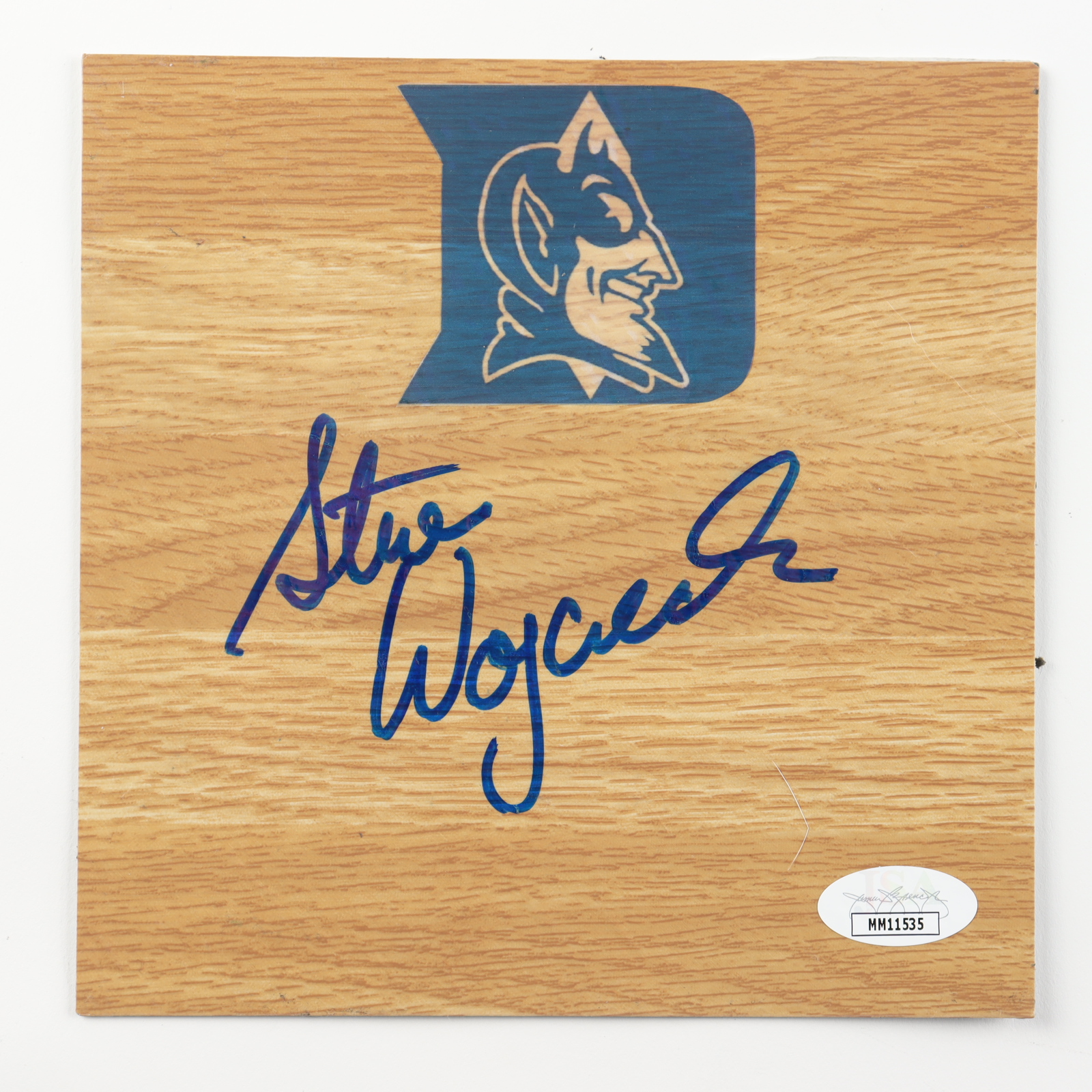 Steve Wojciechowski Signed Duke Blue Devils 6x6 Floor Piece (JSA COA ...