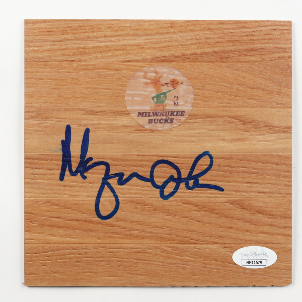Marques Johnson Signed Bucks 6x6 Floor Piece (JSA COA) | Pristine Auction
