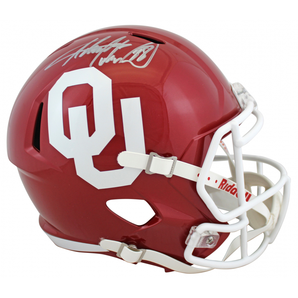 Adrian Peterson Signed Oklahoma Sooners Full-Size Speed Helmet (Beckett ...