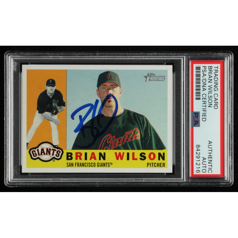 Brian Wilson Signed 2009 Topps Heritage #80 (PSA Encapsulated ...