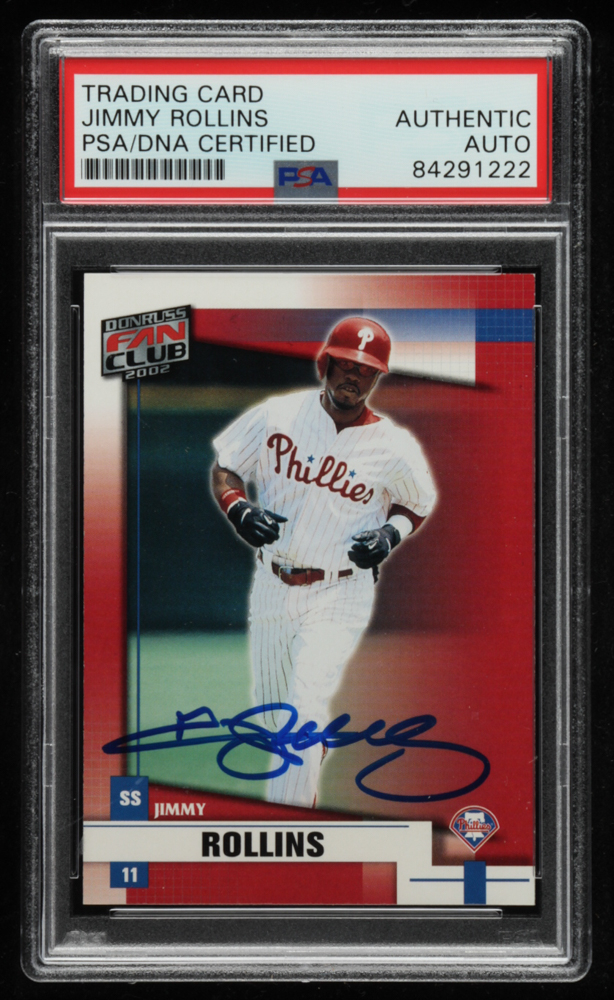 Jimmy Rollins Signed 2002 Donruss Best of Fan Club #176 (PSA ...