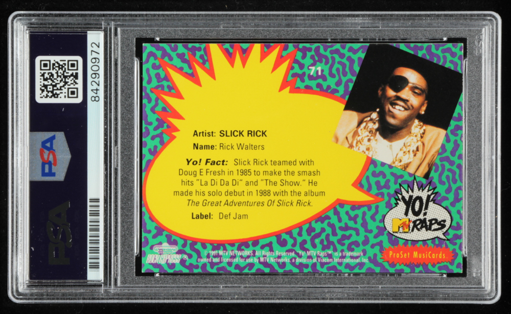 Slick Rick Signed 1991 YO! MTV Raps Complete Series #72 (PSA ...