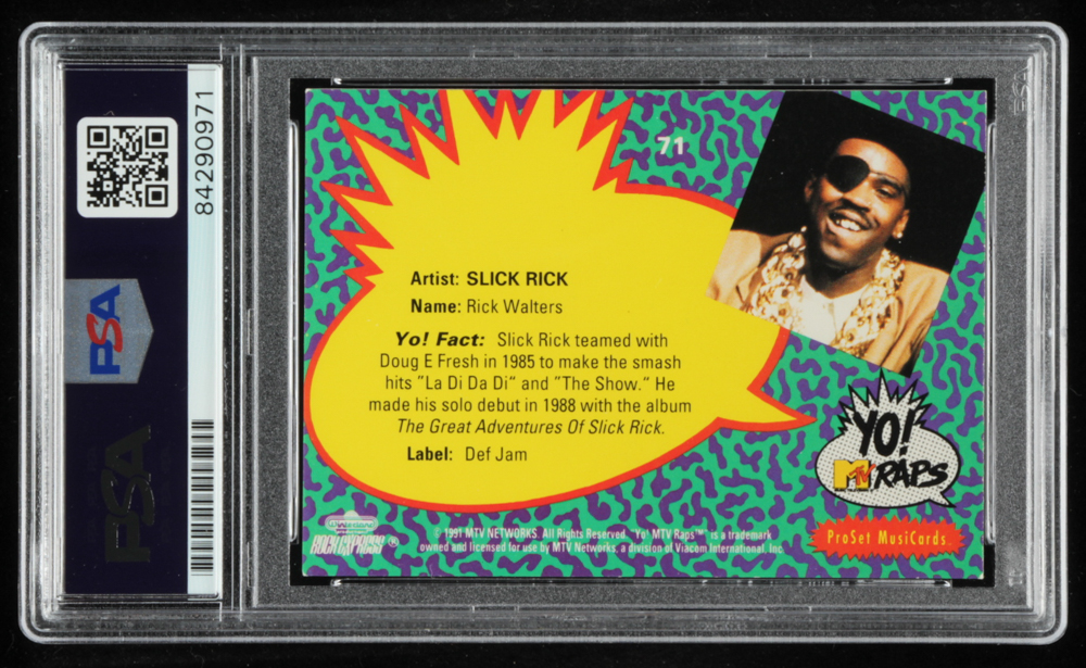 Slick Rick Signed 1991 YO! MTV Raps Complete Series #72 (PSA ...