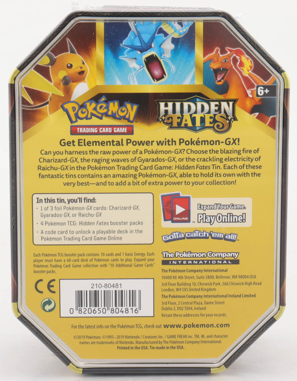 Pokemon TCG: Hidden Fates Tin with (4) Packs | Pristine Auction