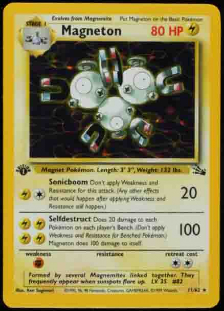 Magneton 1999 Pokemon Fossil 1st Edition #11 HOLO R | Pristine Auction