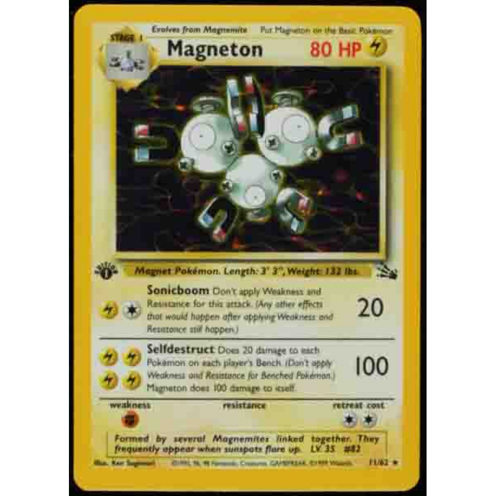 Magneton 1999 Pokemon Fossil 1st Edition #11 HOLO R | Pristine Auction