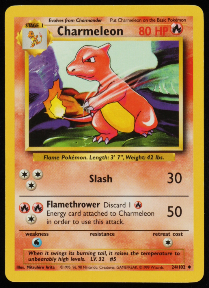 Charmeleon 1999 Pokemon Base Set Unlimited #24 | Pristine Auction