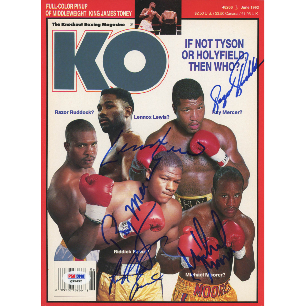 1992 Knockout Boxing Magazine Cover Page Signed by (5) with Razor ...