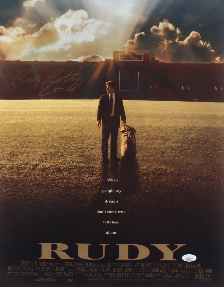 Rudy Ruettiger Signed "Rudy" 16x20 Movie Poster Print (JSA COA ...